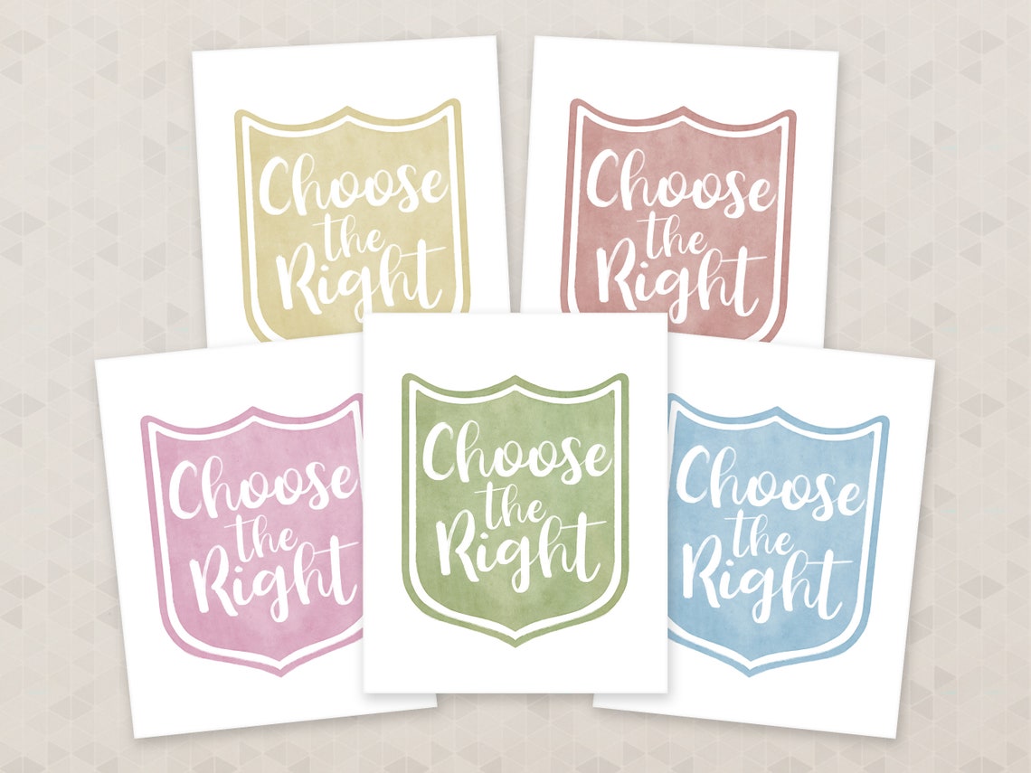 Choose the Right CTR Shield LDS Baptism Decor 8 is Great | Etsy