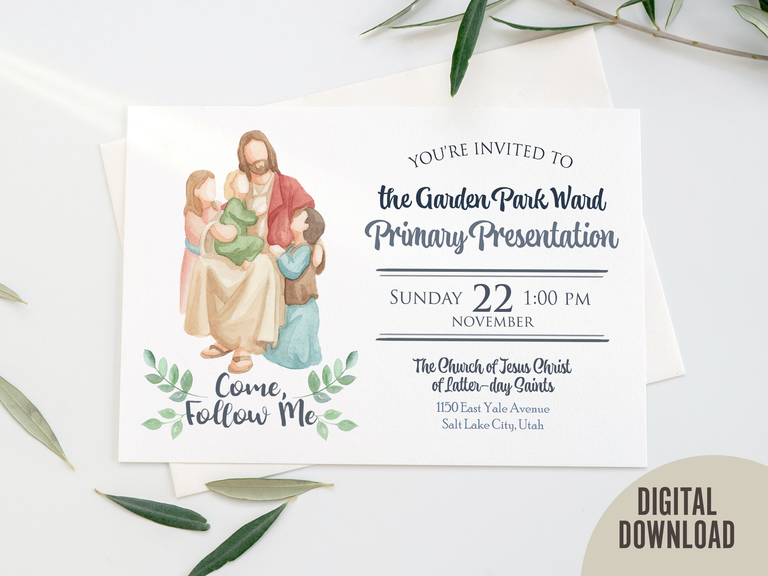 Primary Program Invitation - Jesus With Children - Customised Just for ...