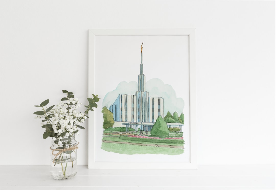 Seattle Washington Temple Watercolor Digital Print, LDS Art, LDS Temple ...