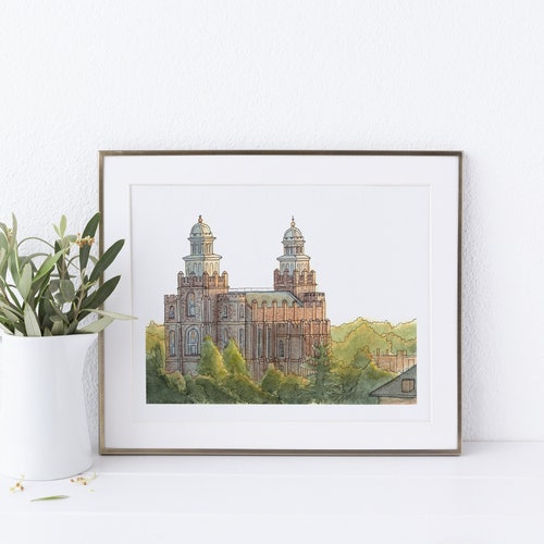 Logan Utah Watercolor Temple LDS Temple Digital Download - Etsy