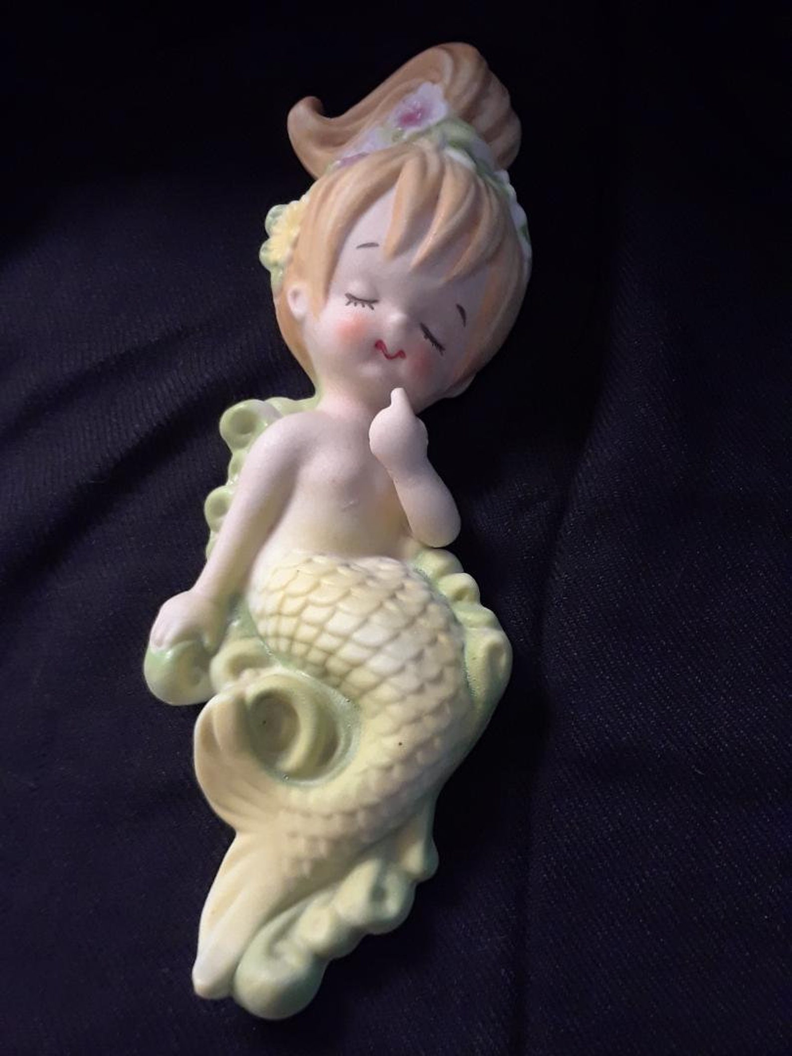 Vintage Lefton Mermaid Ceramic Bisque Wall Plaque Figurine - Etsy