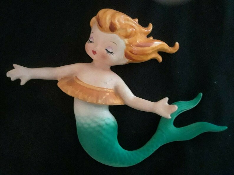 WOW Vintage Lefton Ceramic Mermaid Wall Plaque | Etsy