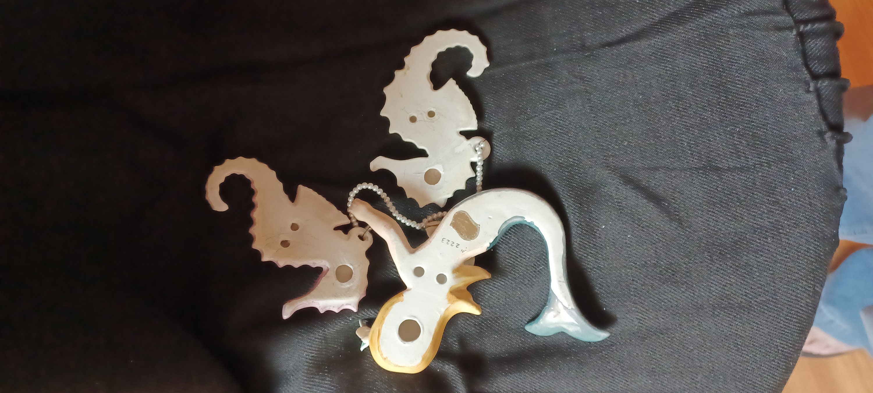 RARE Vintage Lefton Mermaids W/ Seahorses Wall-hanging Ceramic Plaque ...