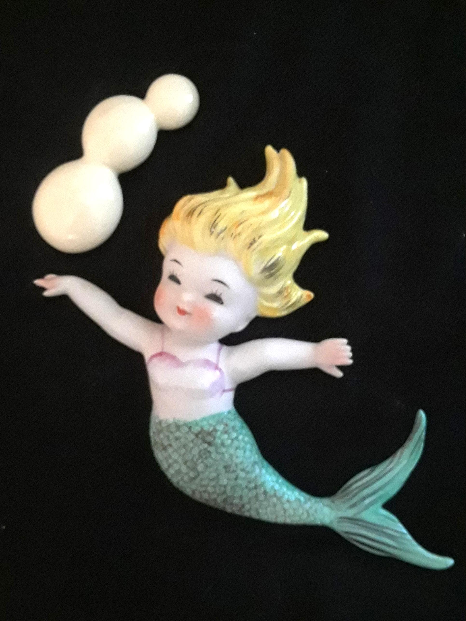 Vintage Norcrest Mermaid W/ Bubbles Wall Plaque Figurine - Etsy