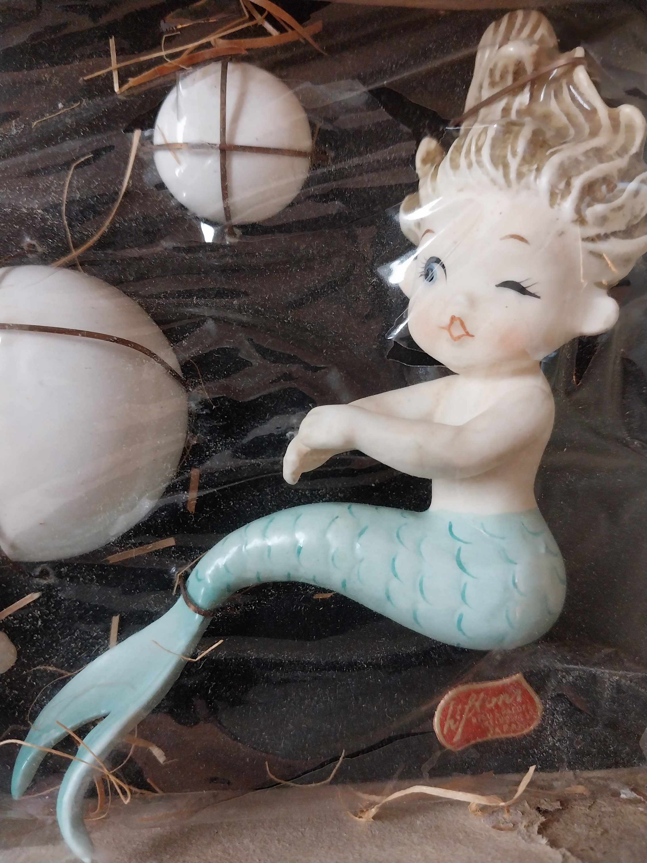 Rare Vintage Lefton Ceramic Mermaid W/bubbles Wall Plaque - Etsy