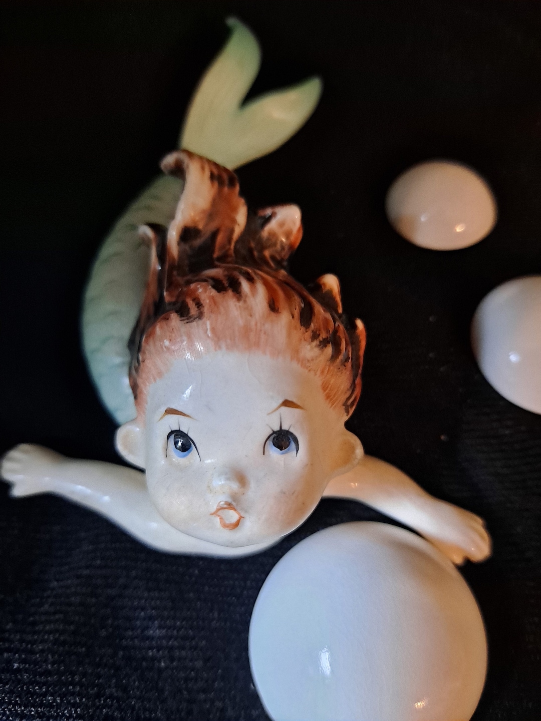 Rare Vintage Lefton Ceramic Mermaid W/bubbles Wall Plaque - Etsy