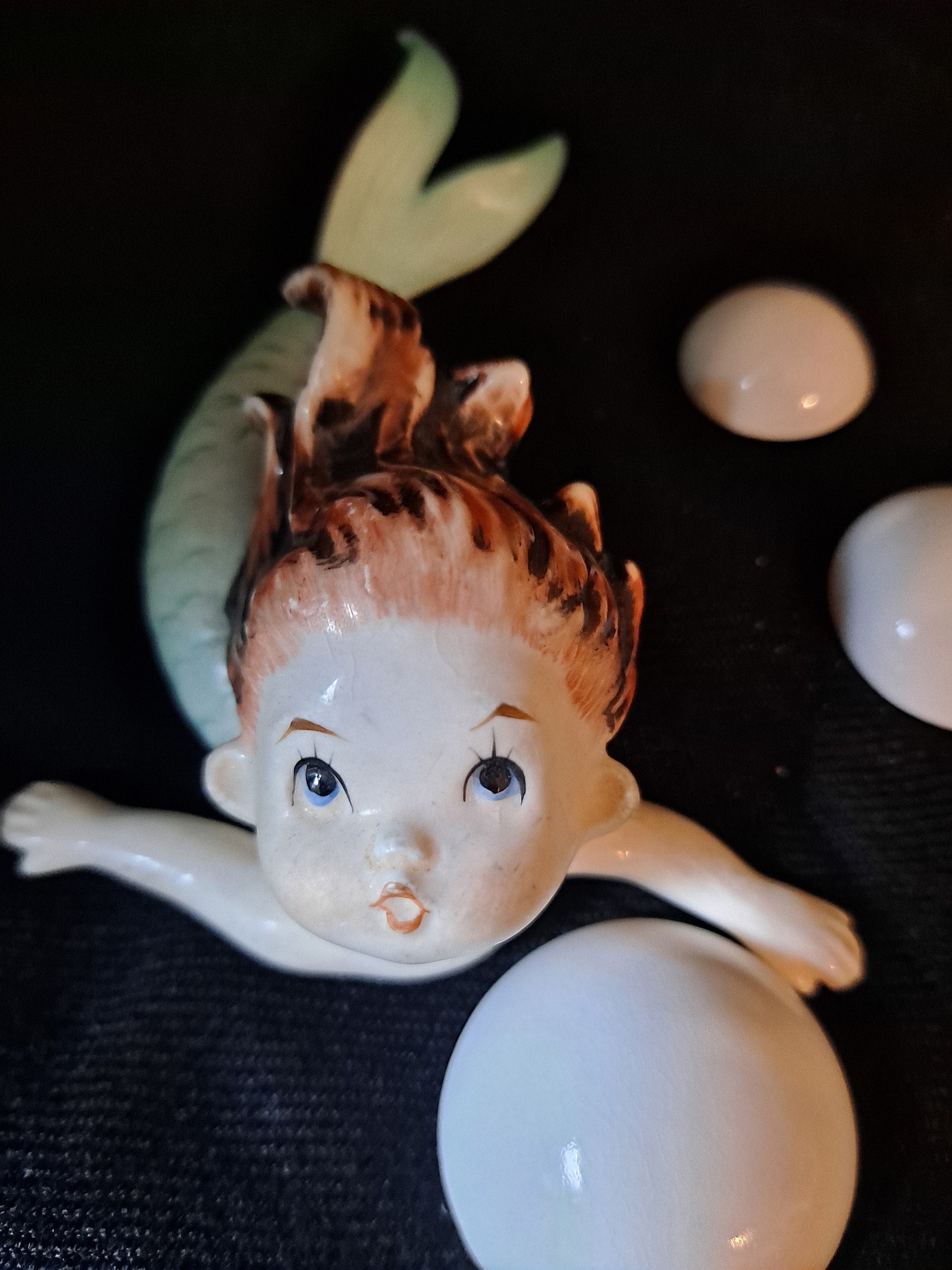 Rare Vintage Lefton Ceramic Mermaid W/bubbles Wall Plaque - Etsy