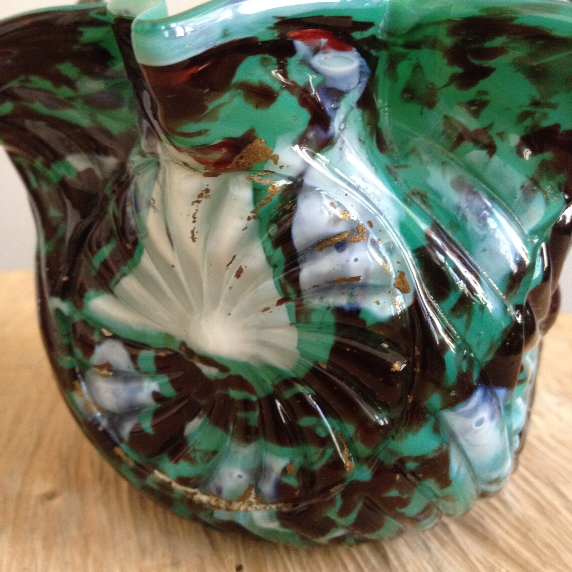 Victorian Bohemian Bridal Spatter Glass Basket for Chocolates - Etsy