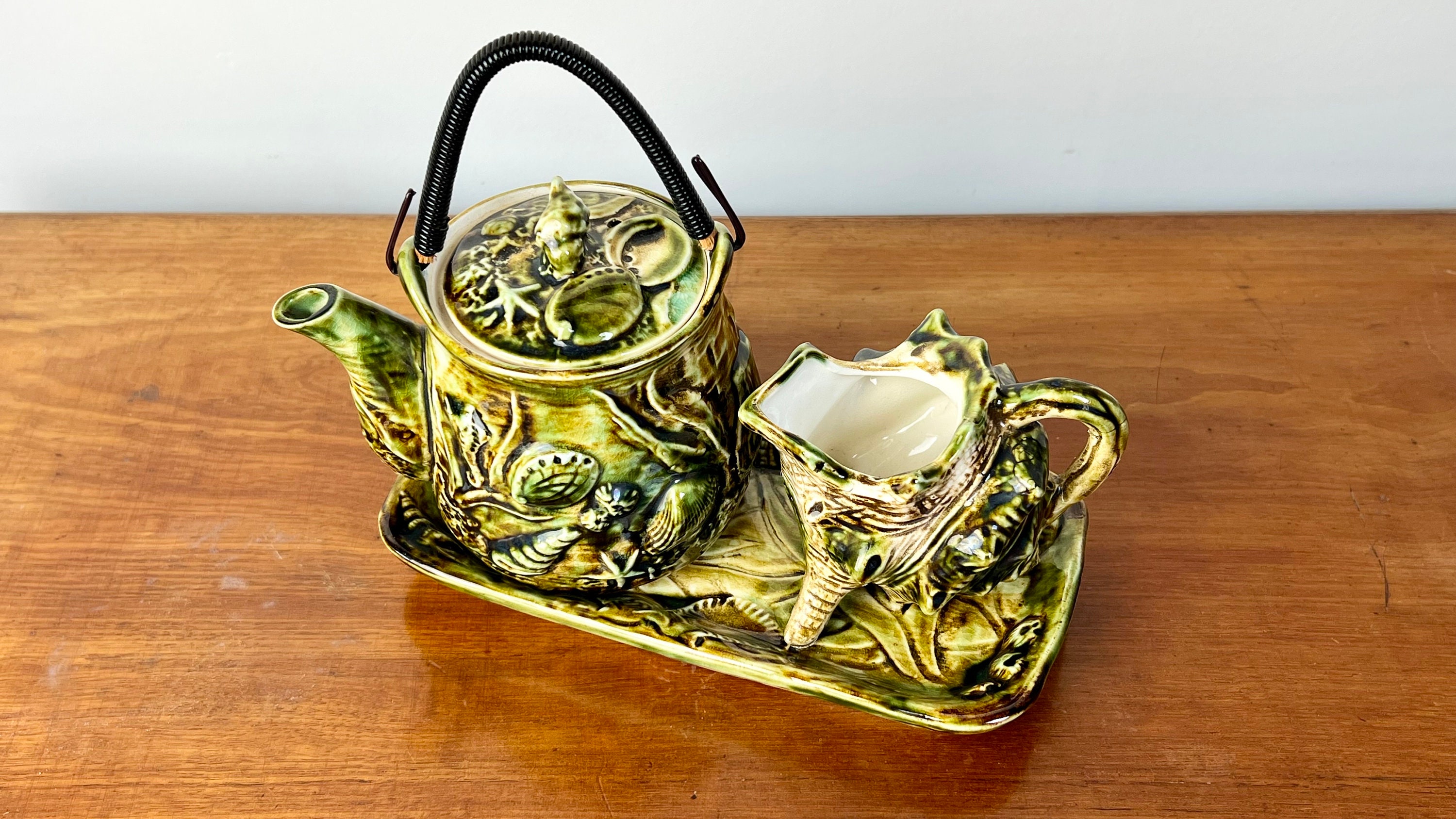 Vintage 1950s Ocean Themed Tea Set Including a Tea Pot - Etsy