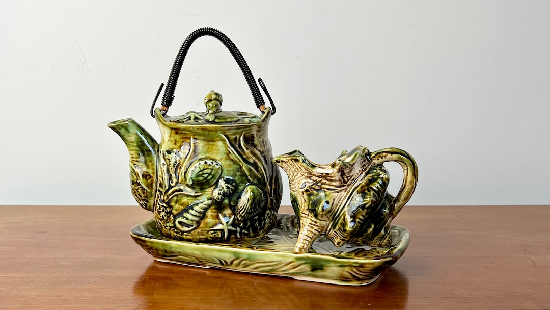 Vintage 1950s Ocean Themed Tea Set Including a Tea Pot - Etsy