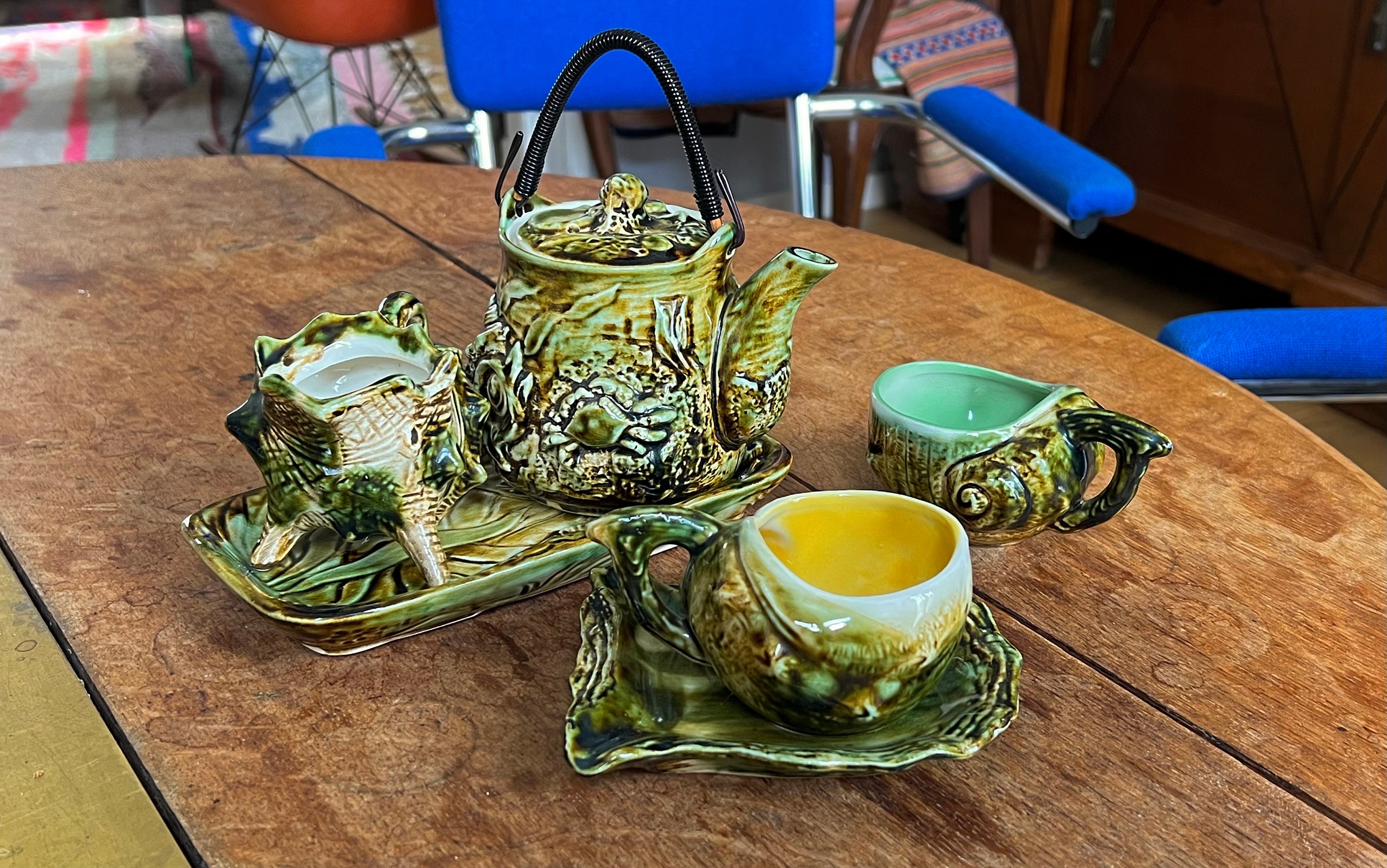 Vintage 1950s Ocean Themed Tea Set Including a Tea Pot - Etsy