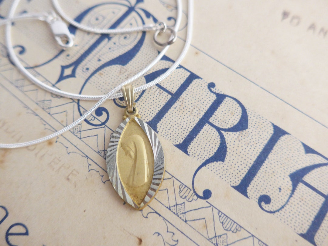 Virgin Mary Good Luck Charm Religious Pendant Vintage German Catholic ...