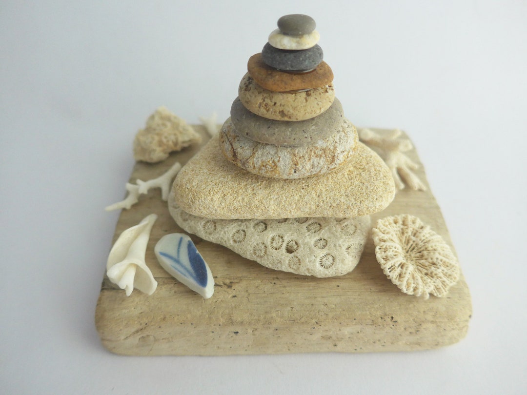 Rock Cairn,zen Decor,meditation Stones,driftwood Balancing Rock Art ...