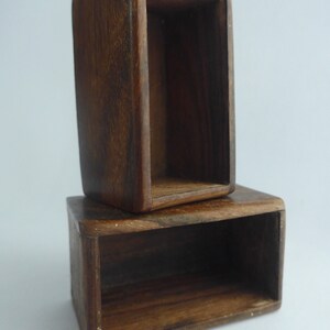 Wooden Boxes 2 Small Wooden Hardwood Boxes Display Boxes Shadow Boxes ...