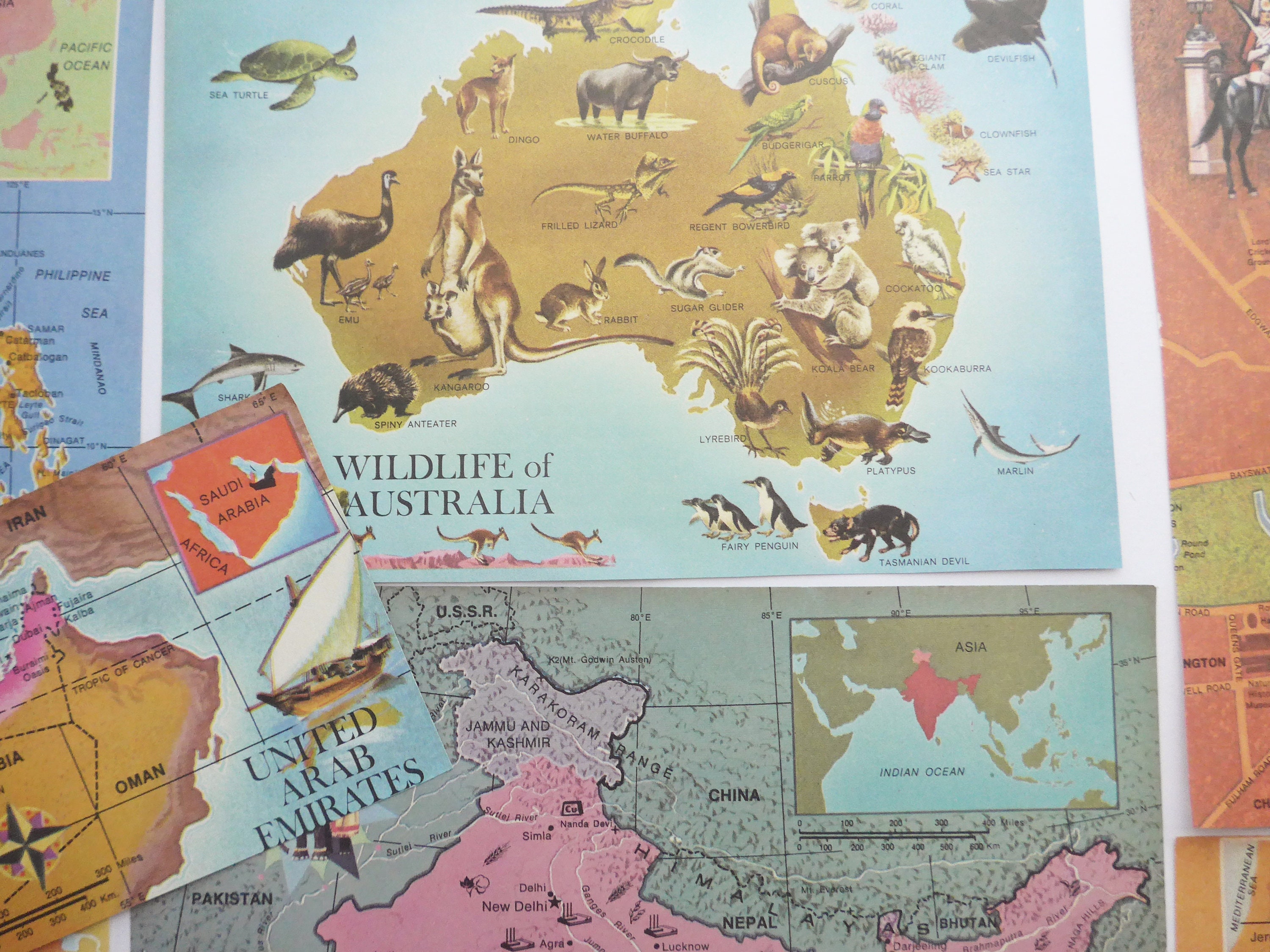 Vintage Map Cut Outs Unique Map Cut Outs Vintage Maps | Etsy