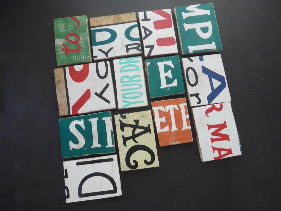 Old Sign Boards Lot Colourful Printed Graphic Boards Wood Salvage ...