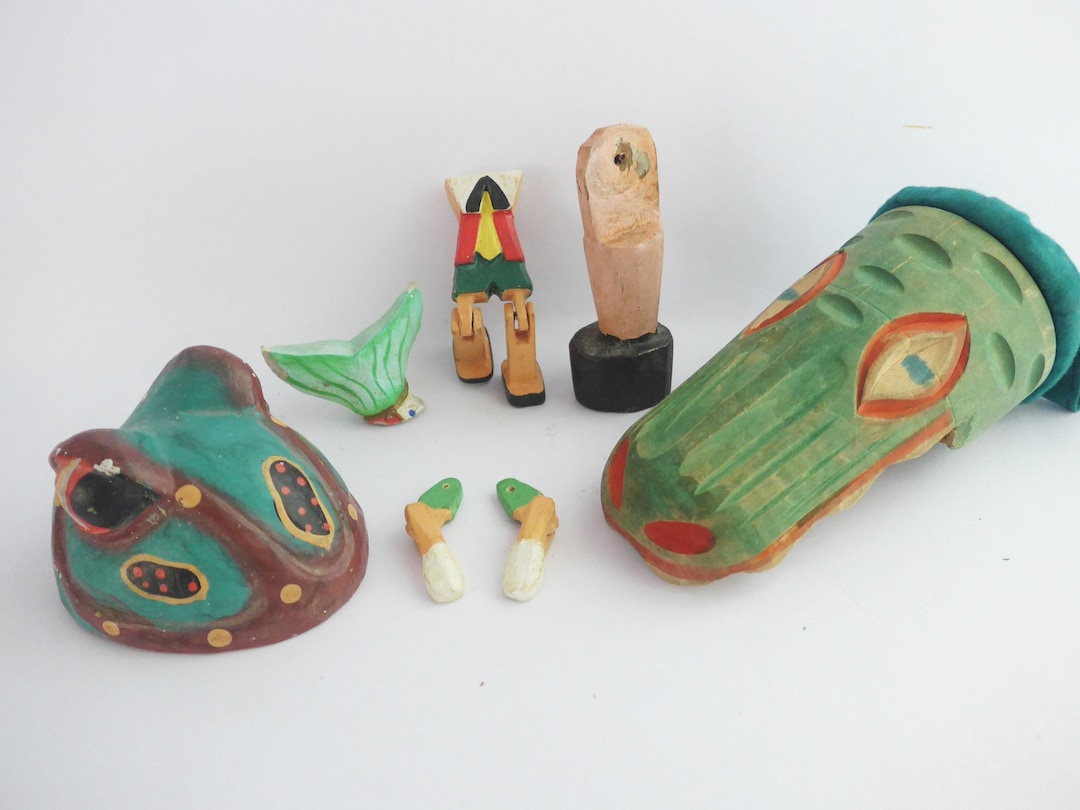 Old Figurine Parts-puppet Parts-7pcs. Lot-animal Puppet-diy - Etsy