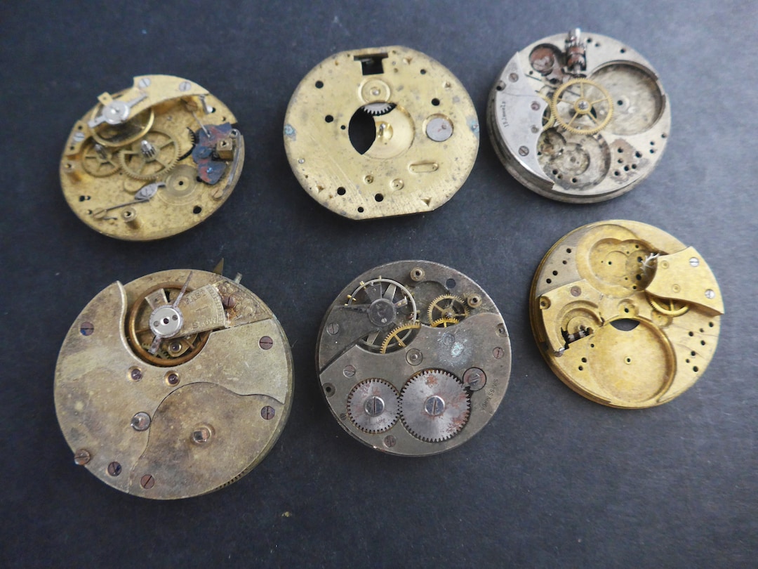Antique Pocket Watch Parts Salvaged Watch Parts 6 Pcs. Lot Pocket Watch ...