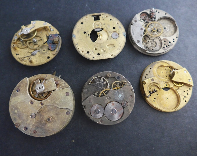 Antique Pocket Watch Parts Salvaged Watch Parts 6 Pcs. Lot Pocket Watch ...