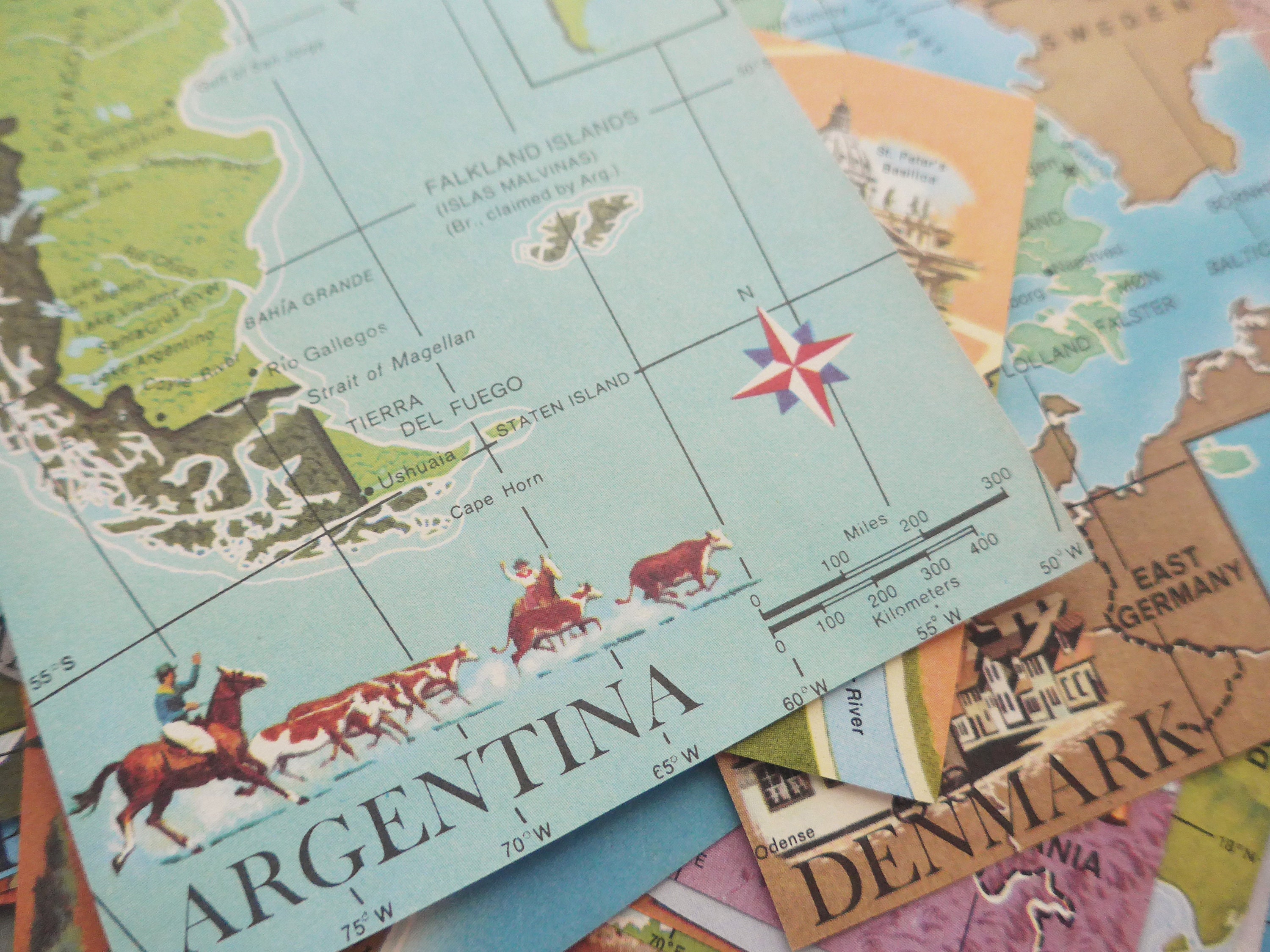 Vintage Map Cut Outs Unique Map Cut Outs Vintage Maps | Etsy