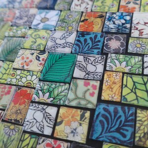 Glass Mosaic Tiles Unique Handmade 1oo+ Pcs. Vintage Floral Naive ...