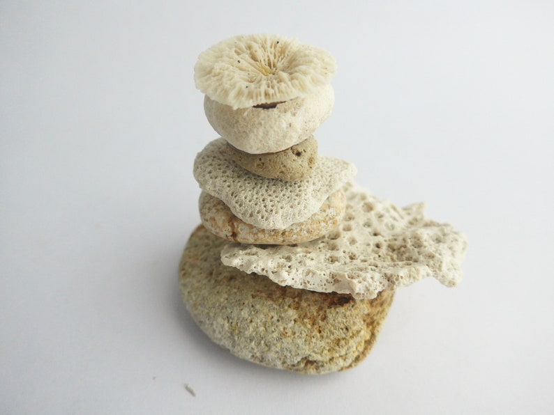Beach Rock Stack Beach Coral Stone Sculpture Natural Zen Décor Beach ...