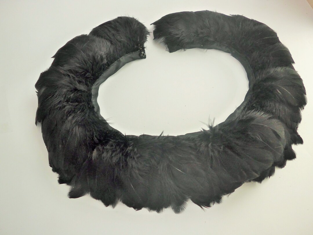 Burlesque Accessories 1920th Antique Neckpiece Feather Necklace Black ...