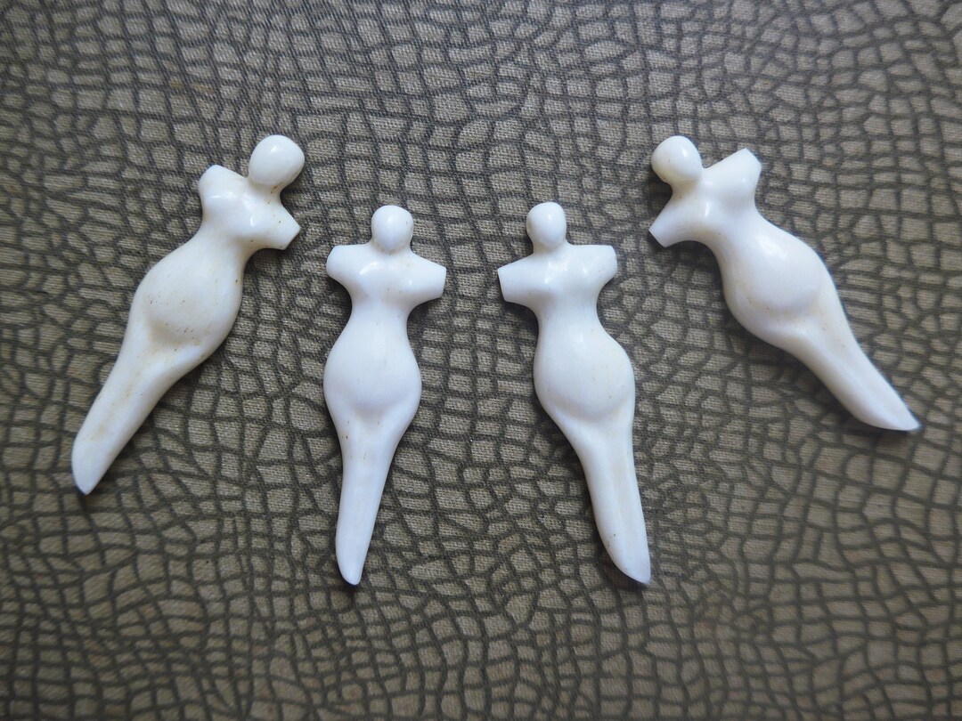 Goddess Carving Fertility Goddess Pendant 4 Pcs. Bone Carving Hand Made ...