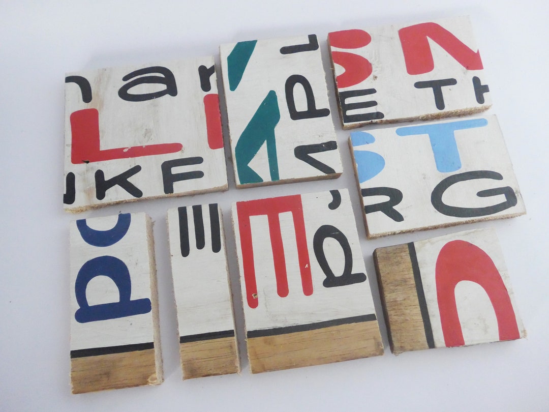 Old Sign Boards Lot Colourful Printed Graphic Boards Wood Salvage ...