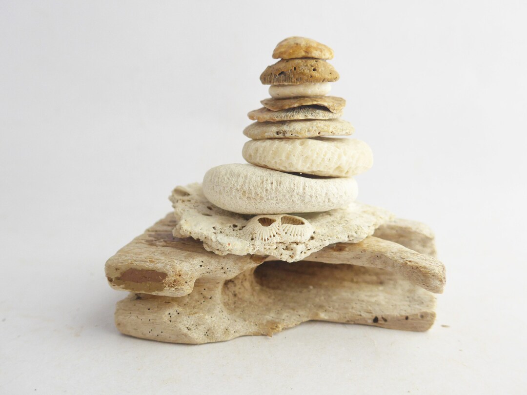 Beach Rock Stack Beach Coral Stone Sculpture Natural Zen Home Décor ...
