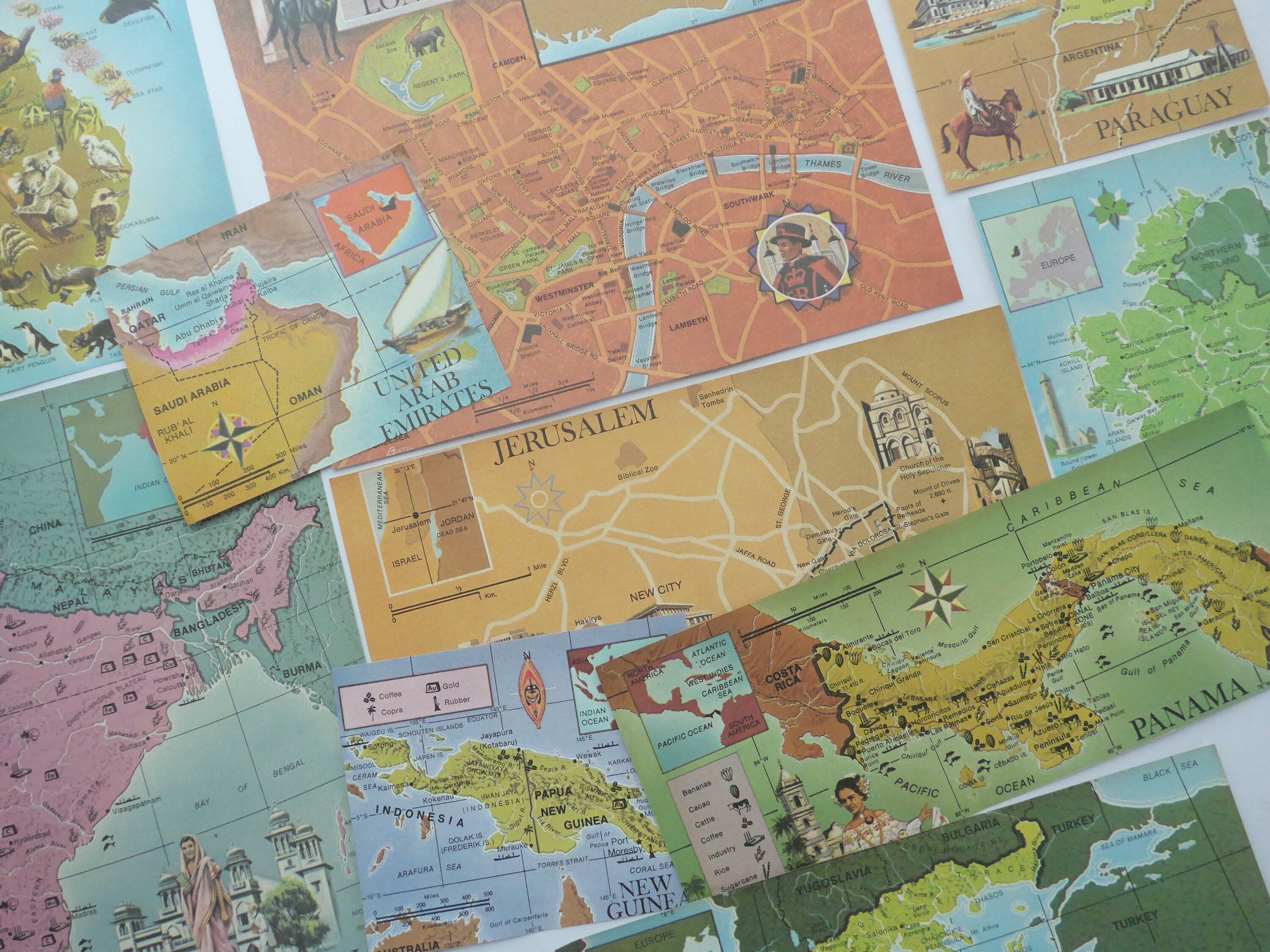 Vintage Map Cut Outs Unique Map Cut Outs Vintage Maps | Etsy