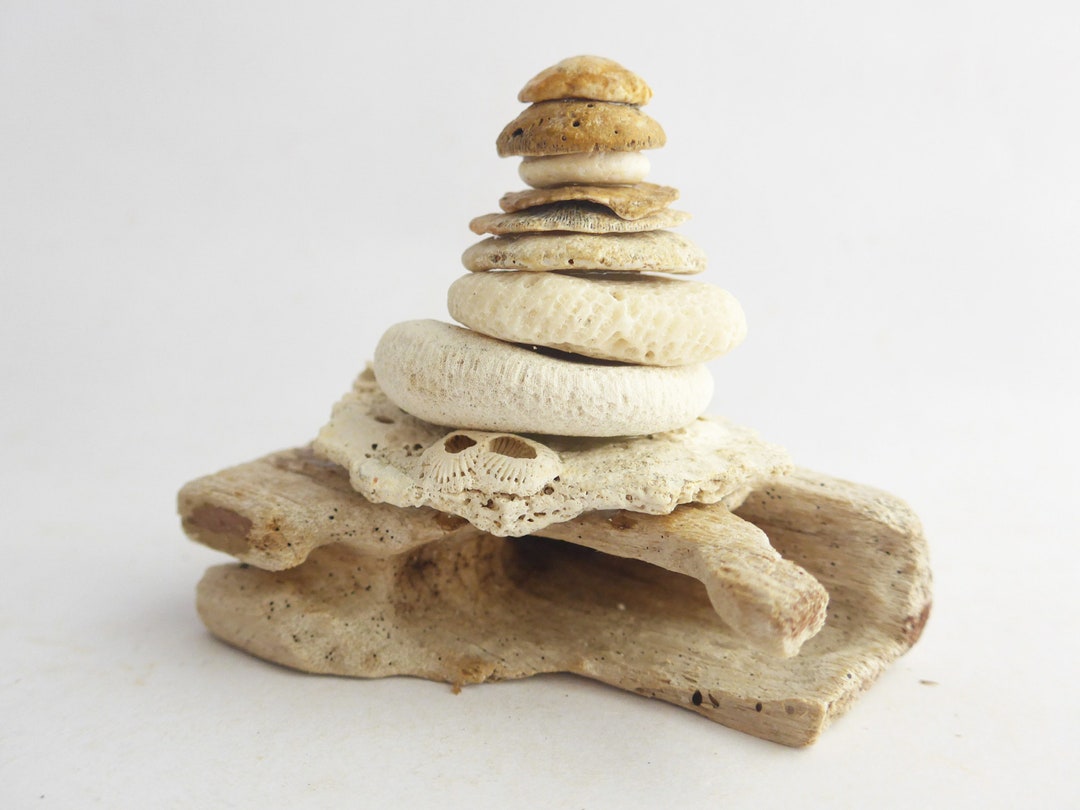 Beach Rock Stack Beach Coral Stone Sculpture Natural Zen Décor Beach ...