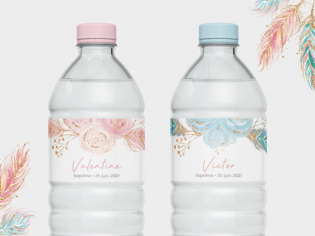 Personalized Water Bottle Labels, Baptism, Babyshower, Birth, Birthday ...