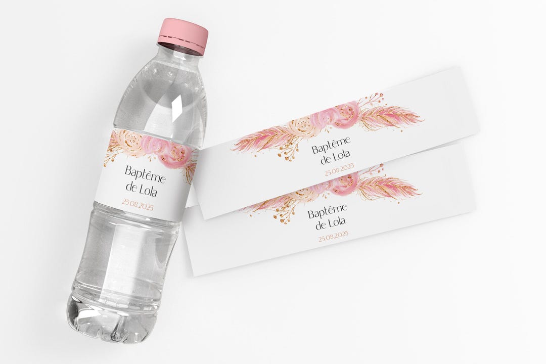 Personalized Water Bottle Labels, Baptism, Baby Shower, Birth, Birthday ...