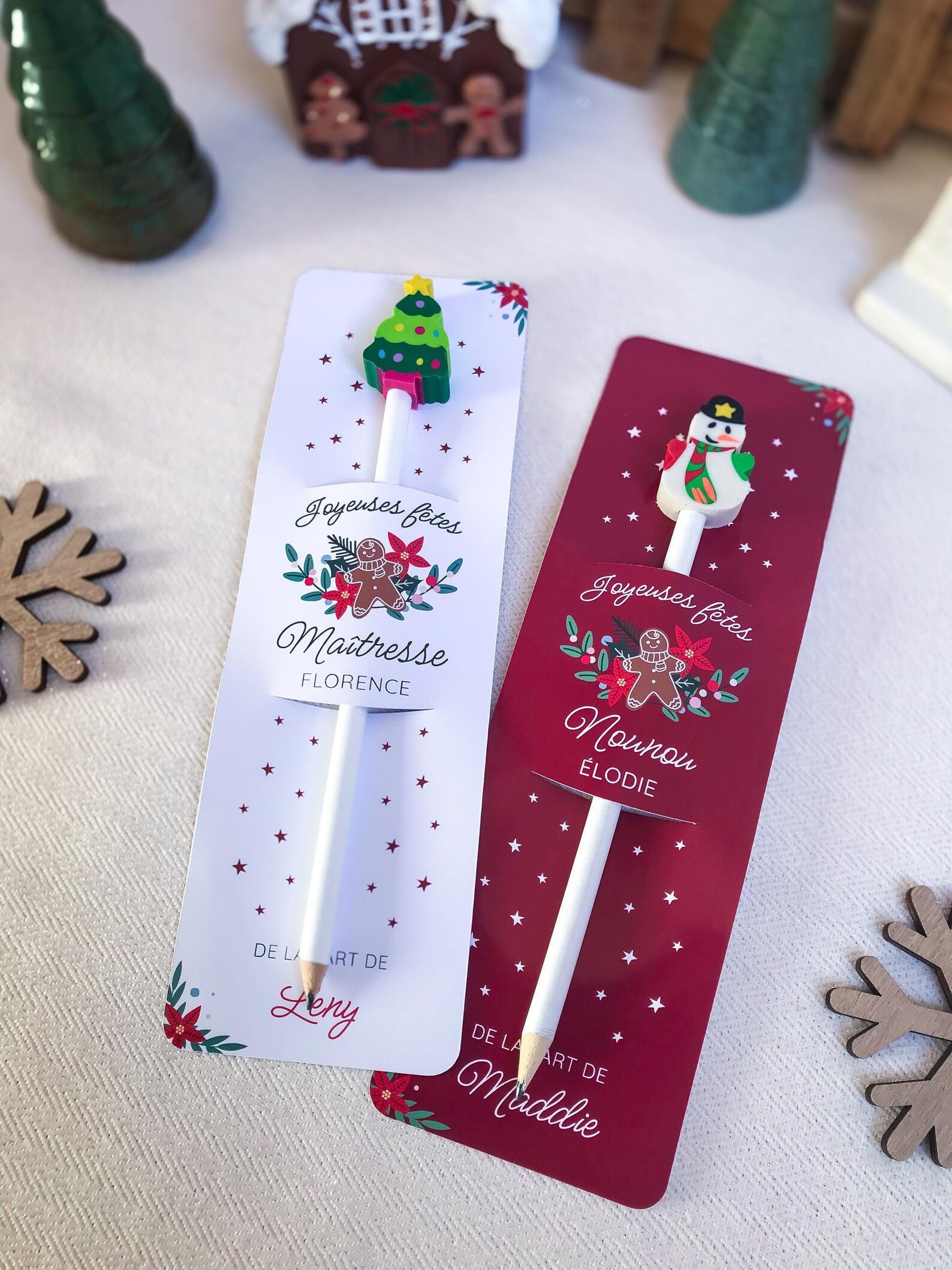 Personalized Christmas Pencil With Eraser in the Shape of a Christmas ...
