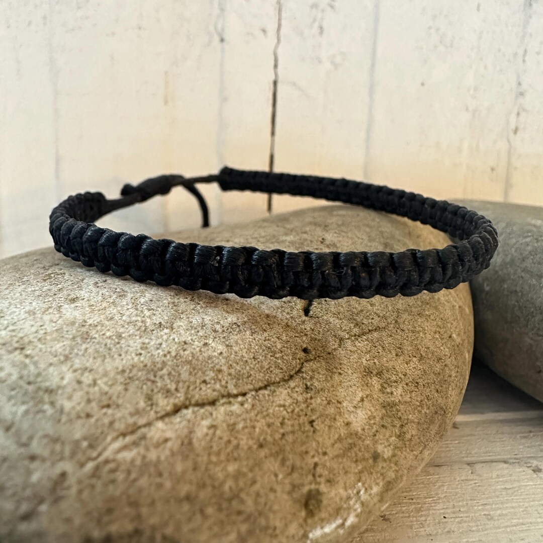 Handmade Braided Waxed Cotton String Wristband | Thai-inspired Buddhist ...