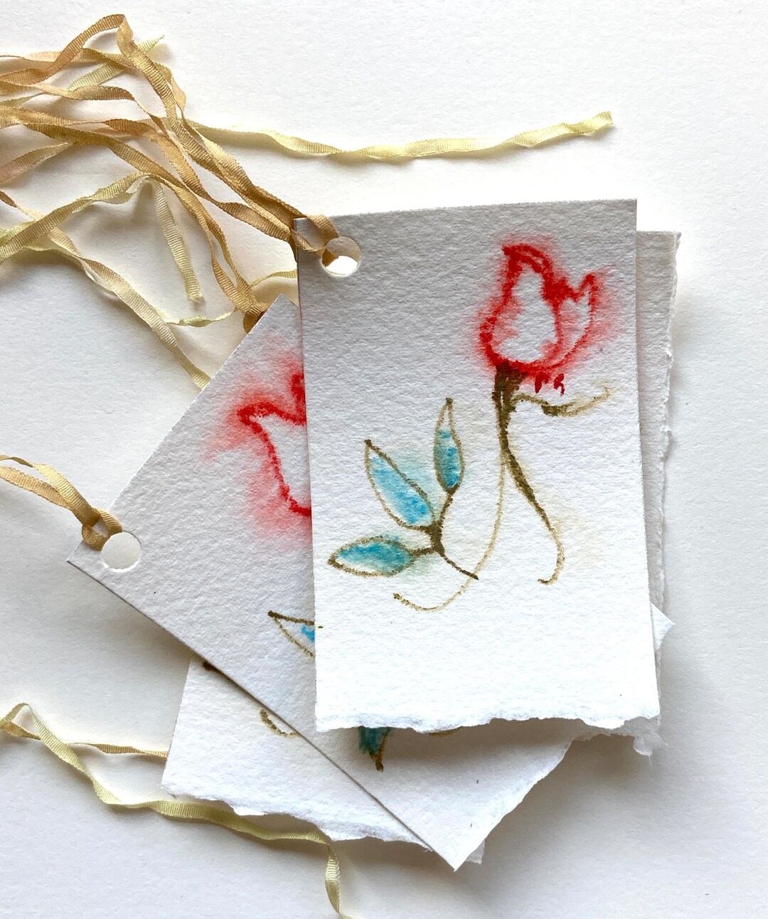 Set of Four Handmade Gift Tags Bookmarks for Christmas and - Etsy