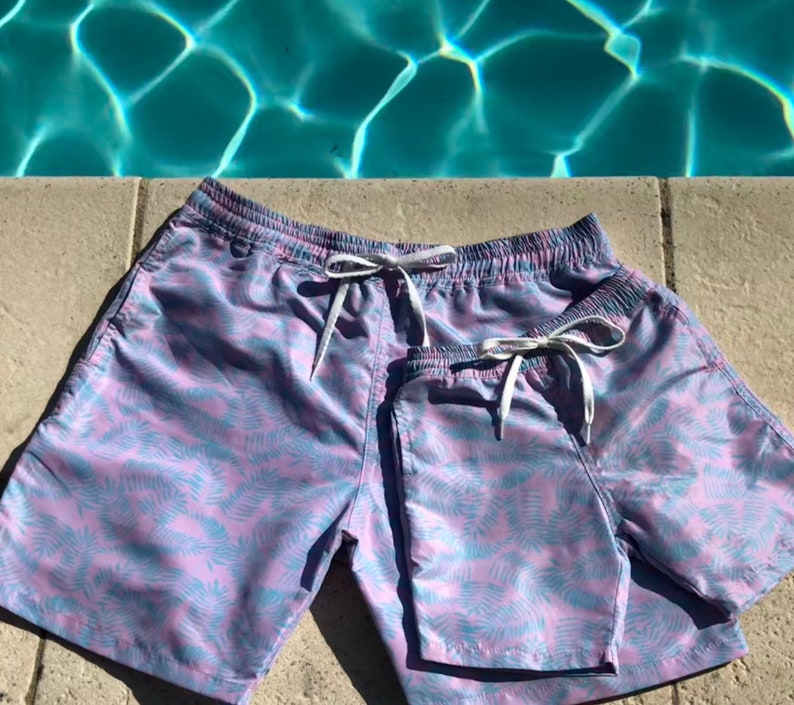 Palm Leaf Matching Swim Shorts Mens - Etsy