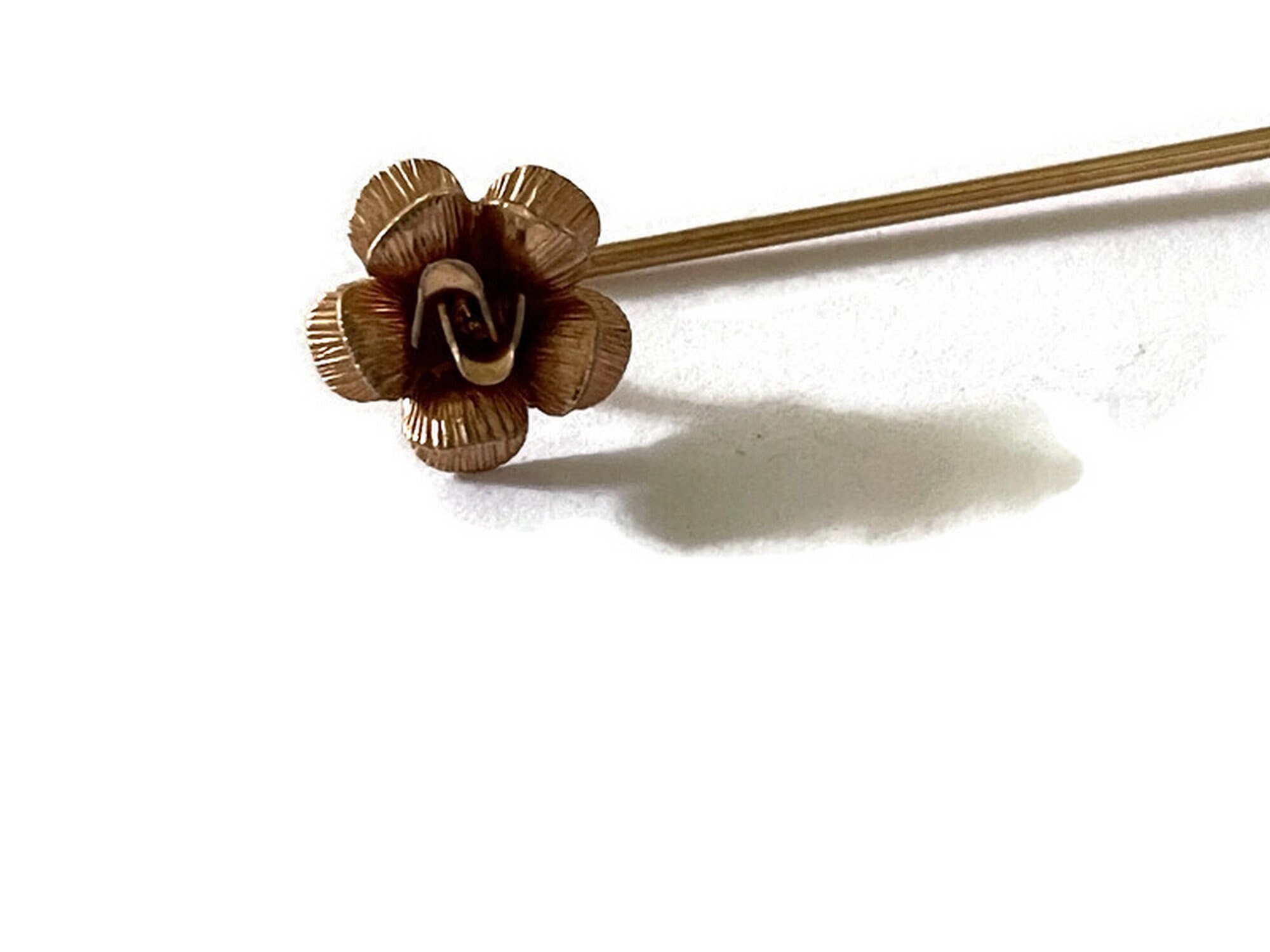 Vintage Gold Tone Flower Hat Pin - Etsy
