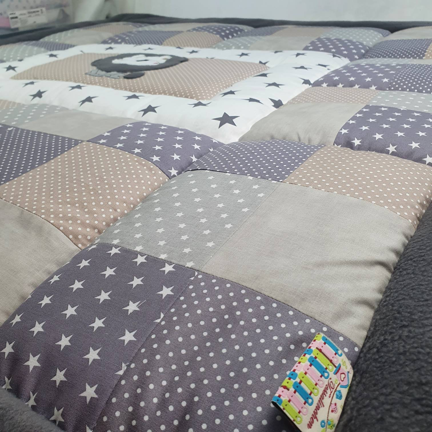 Krabbeldecke mit Namen Löwe Patchworkdecke - Etsy.de