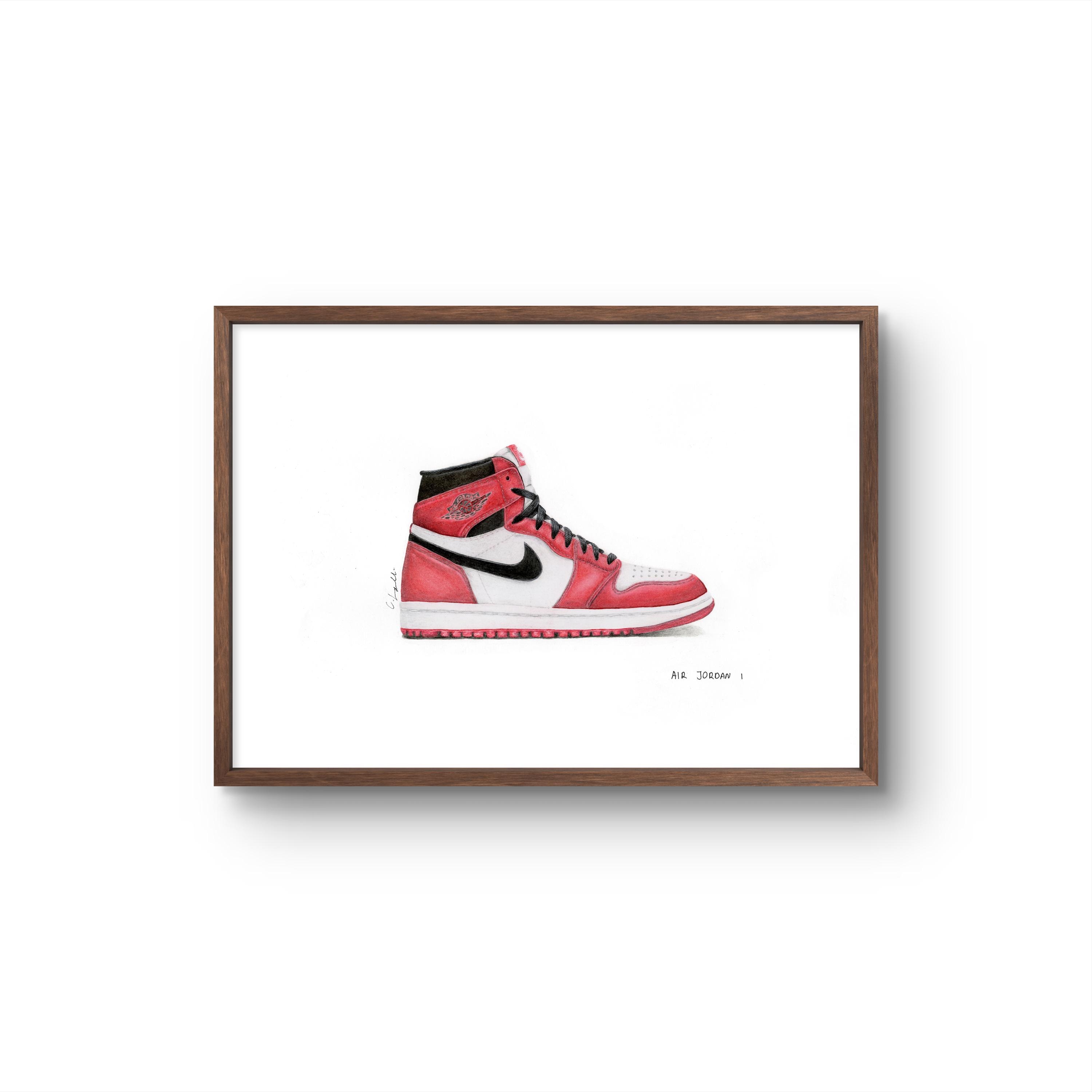 PENCIL DRAWING! Air Jordan 1 Wall Art Digital Print - Etsy