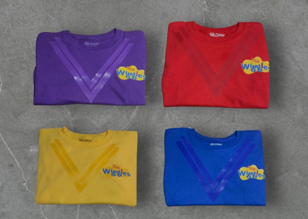 Wiggles Short Sleeve Tshirt With Logo and Double V- All Colour ...