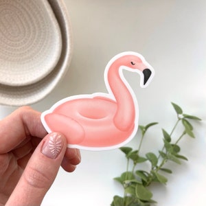 Flamingo Sticker Pink Pool Floatie Ukulele Water Bottle Laptop Sticker ...