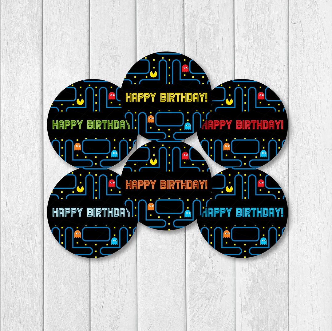 Arcade Cupcake Toppers, Arcade Party, Video Game Toppers, Arcade ...