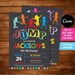 Editable, Jump Birthday Invitation, Jump Invitation, Jump Party, Canva ...
