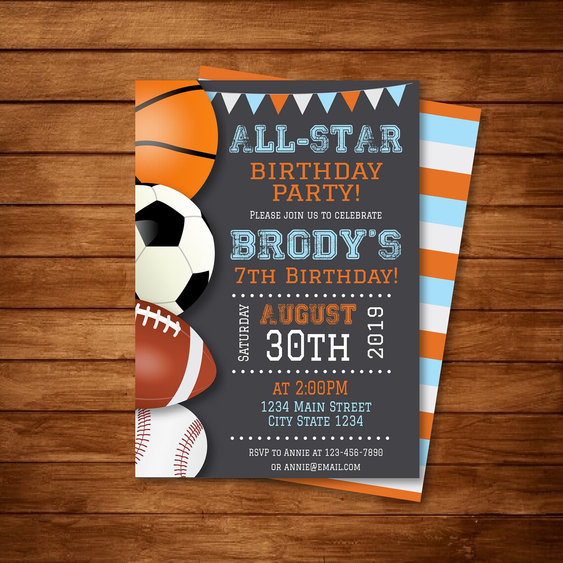 Editable All Star Birthday Invitation All Star Party Sports - Etsy