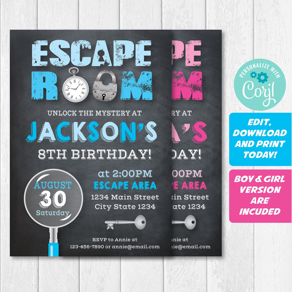 Editable Escape Room Invitation Escape Room Birthday Escape - Etsy