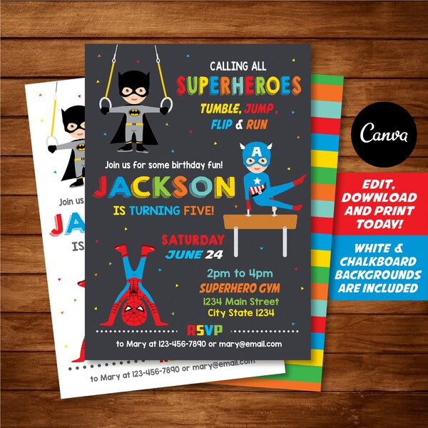 Superhero Invitation - Etsy