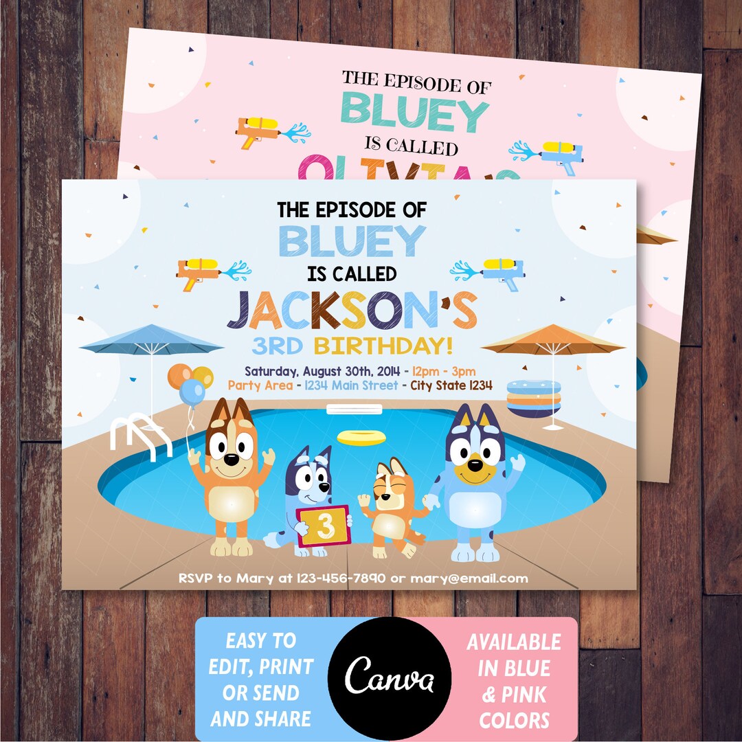 EDITABLE, Kids Birthday Invitation, Pool Invitation, Pool Party, Boys ...