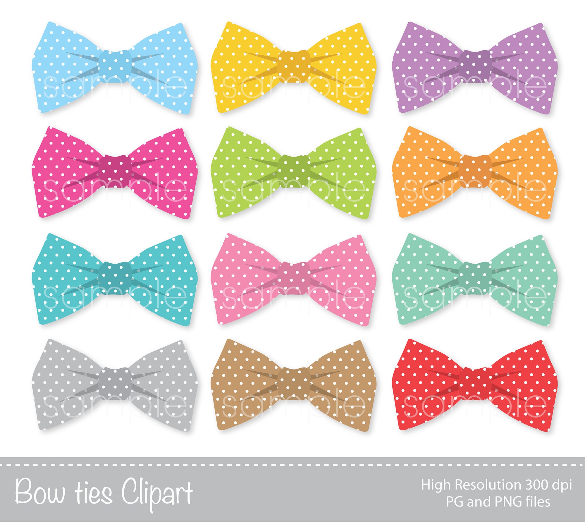 Digital Clipart Colorful Bow Tie Clipart, Patterned Bow Tie, Bowtie ...